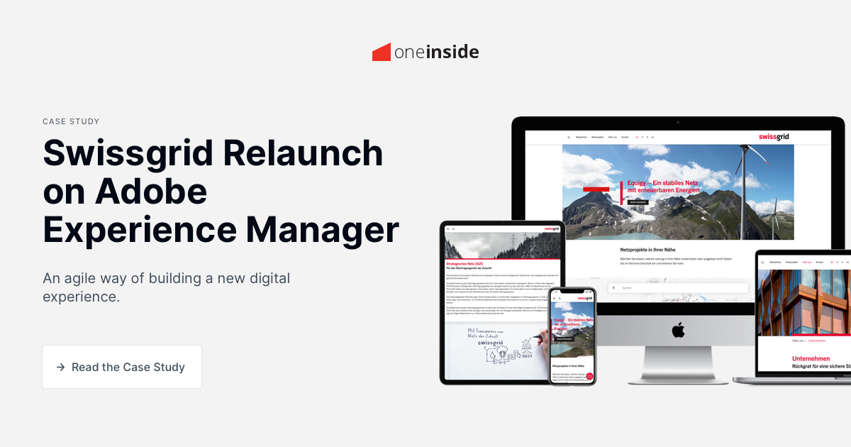 Swissgrid Relaunch on Adobe Experience Manager - One Inside